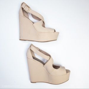 Brash | Shoes | Brash Sandal Wedges In Cream Ankle Strap Summer | Poshmark